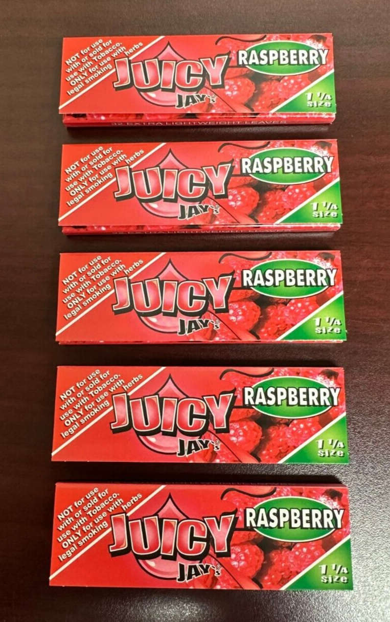 Juicy Jays 1 1/4 RASPBERRY Cigarette Rolling Papers -5 PACKS | eBay