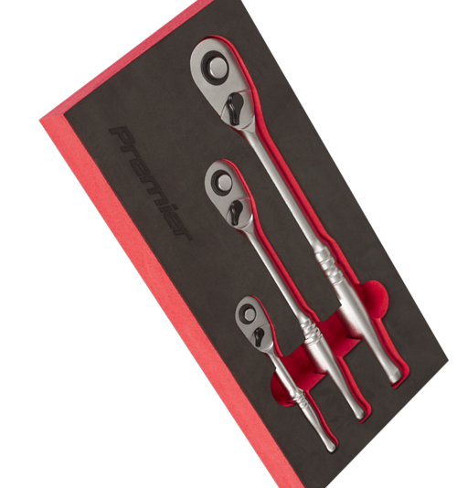 Sealey Ratchet Wrench Tool 3 SET EVA Foam Tray 1/4" 3/8" 1/2" Dr 90 ...