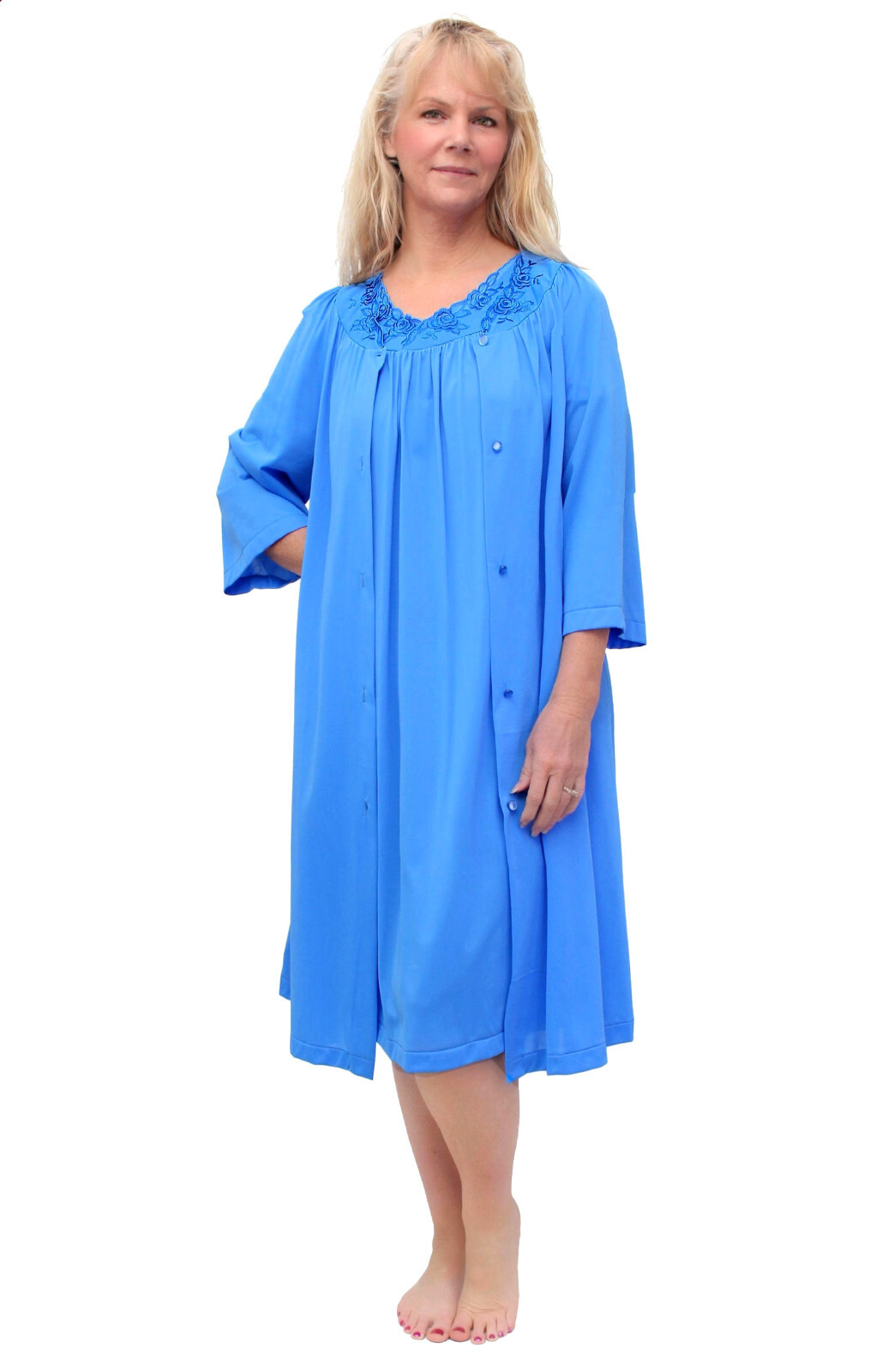 Shadowline Nightgown and Robe Pajama Set Women's Nylon Waltz Length ...