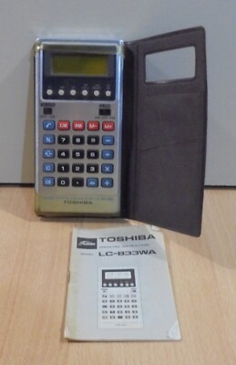 TOSHIBA VTG LIQUID CRYSTAL CALCULATOR LC-833WA WITH LEATHER CASE | eBay