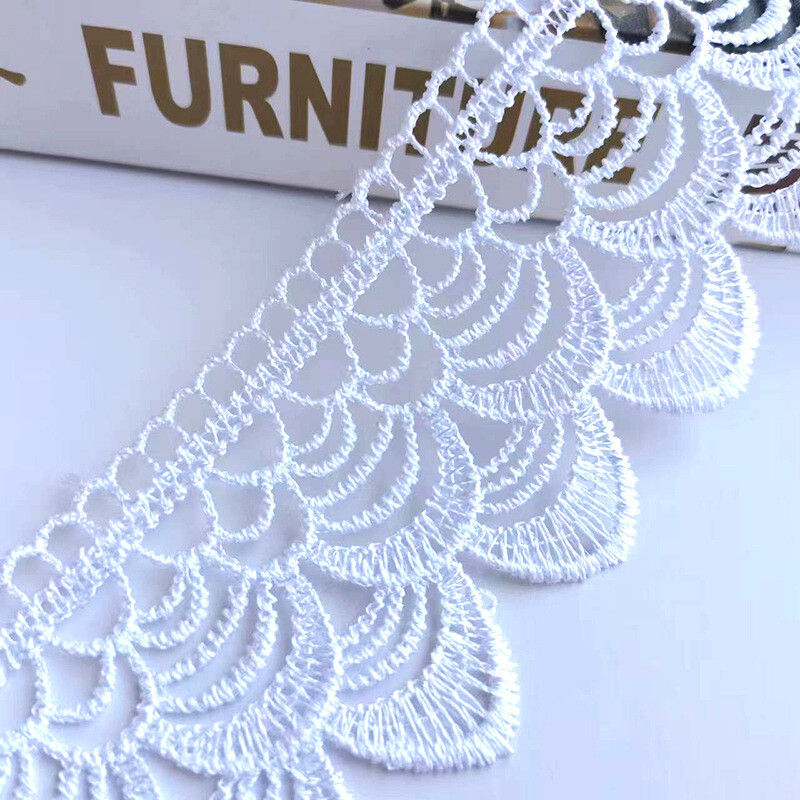 2 Yards Fish scales embroidery lace Trim clothing Wedding dress ...