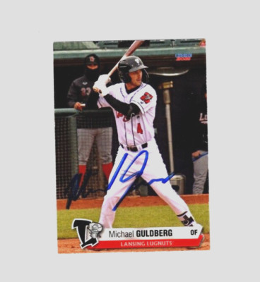 Michael Guldberg signed autograph 2021 Lansing Lugnuts baseball card Ga ...