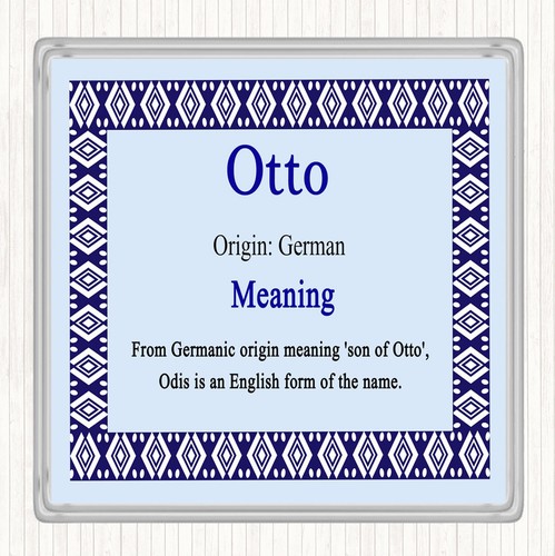 Otto Name Meaning Drinks Mat Coaster Blue | eBay