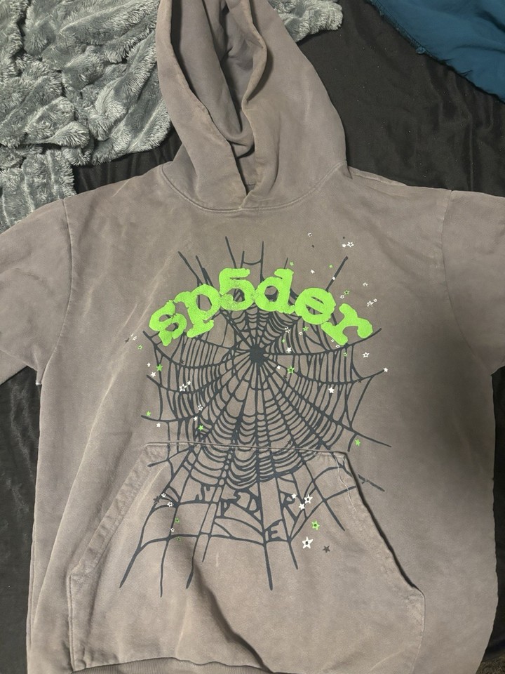 Sp5der Men's Hoodie Size M Slate Grey Spider Pattern, Brand New. | eBay