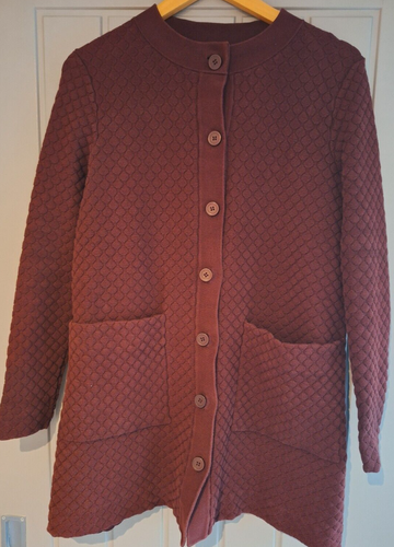 Cos Rust Brown Textured Oversized Button Up Stretch Jersey Long ...