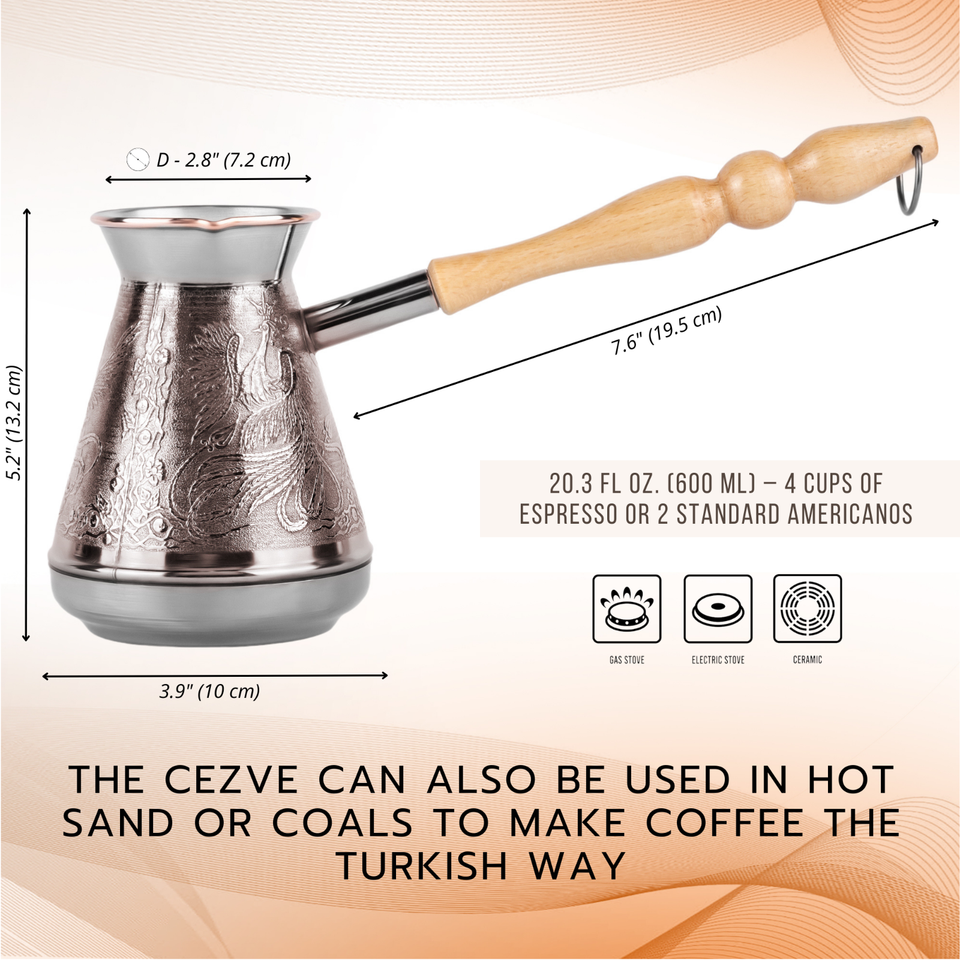 Copper Cezve Turkish Armenian Coffee Pot Turka Турка Ibrik Coffee Maker ...