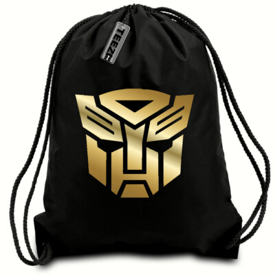 Black & Gold Transformer drawstring bag,Gaming,swimming bag,water ...