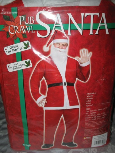 PUB CRAWL SANTA SUIT - 5 PIECE OUTFIT - ADULT COSTUME - BRAND NEW ...