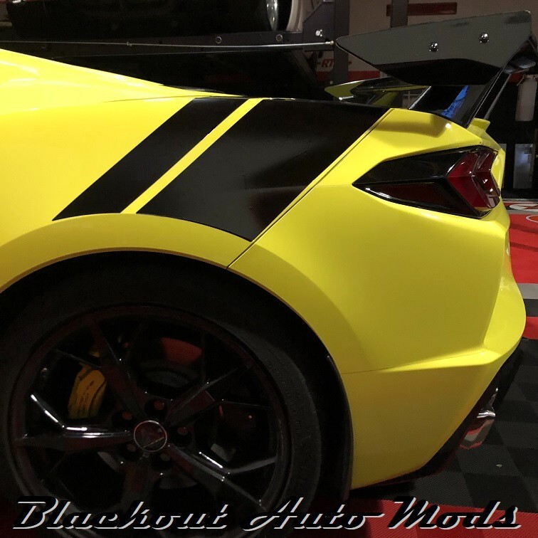 2020-2025 C8 Corvette C8R Rear Fender Vinyl Decals Hash Stripes Gloss ...