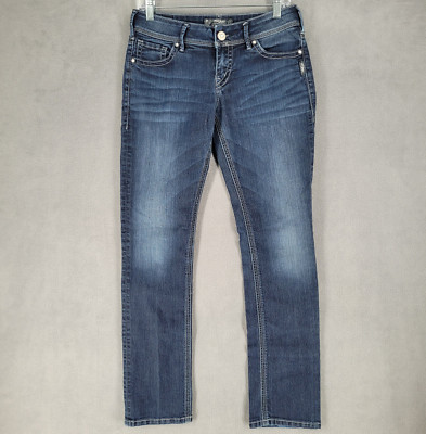 Silver Jeans Womens Denim Size 28x32 Blue Suki Straight Low Rise | eBay