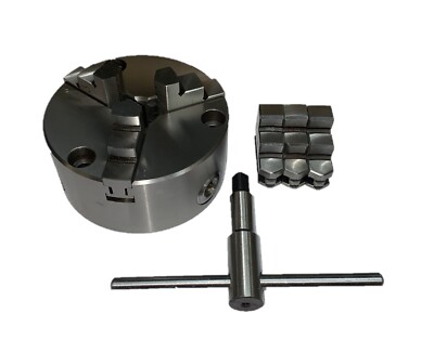 100MM LATHE CHUCK 3 JAW AED SLIMLINE CHUCK WITH INTERNAL & EXTERNAL ...