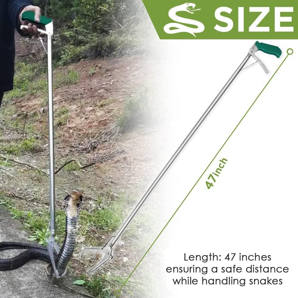 Heavy Duty Snake Tongs & Snake Bag Grabber Catcher Stick Handling Tool ...