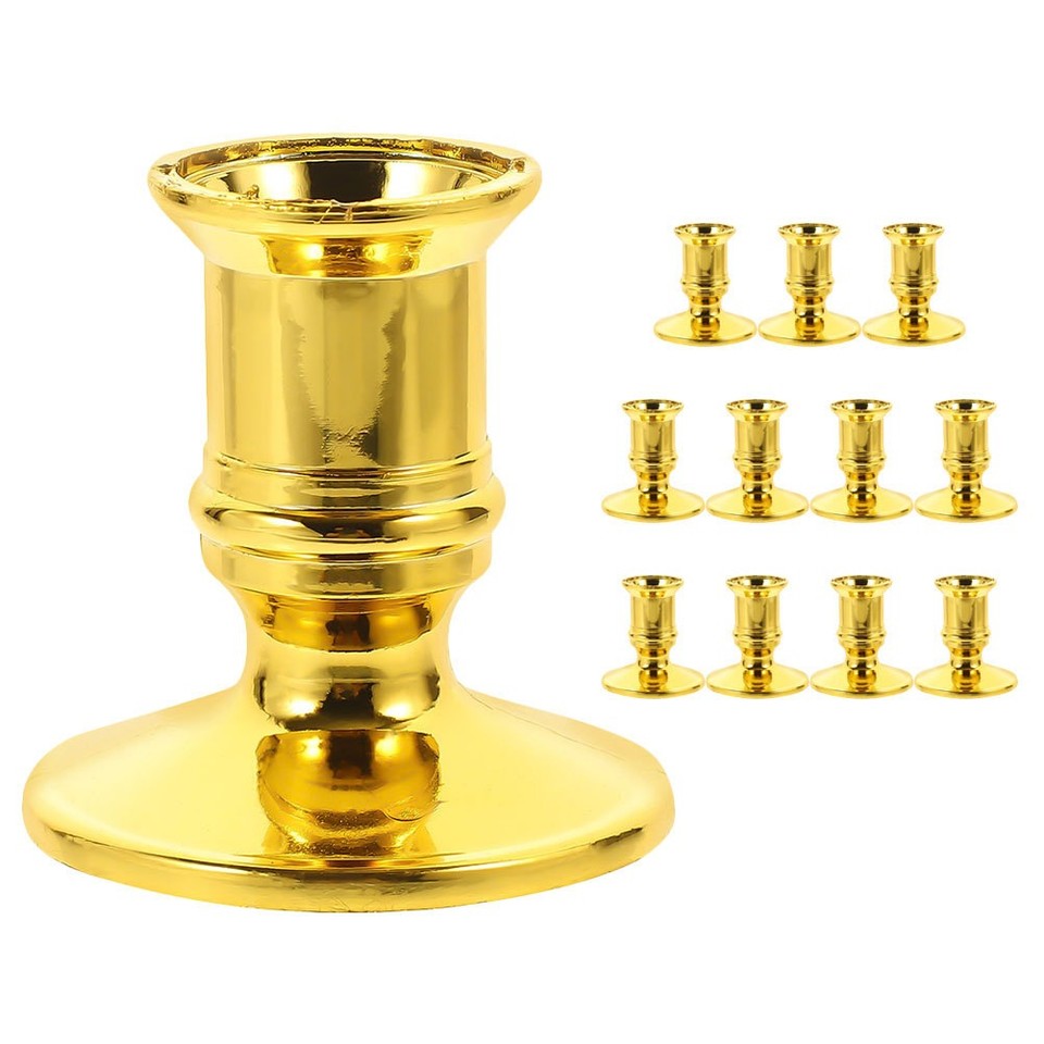 12pcs Desktop Candle Base Wear-resistant Plastic Candle Stand Pillar ...
