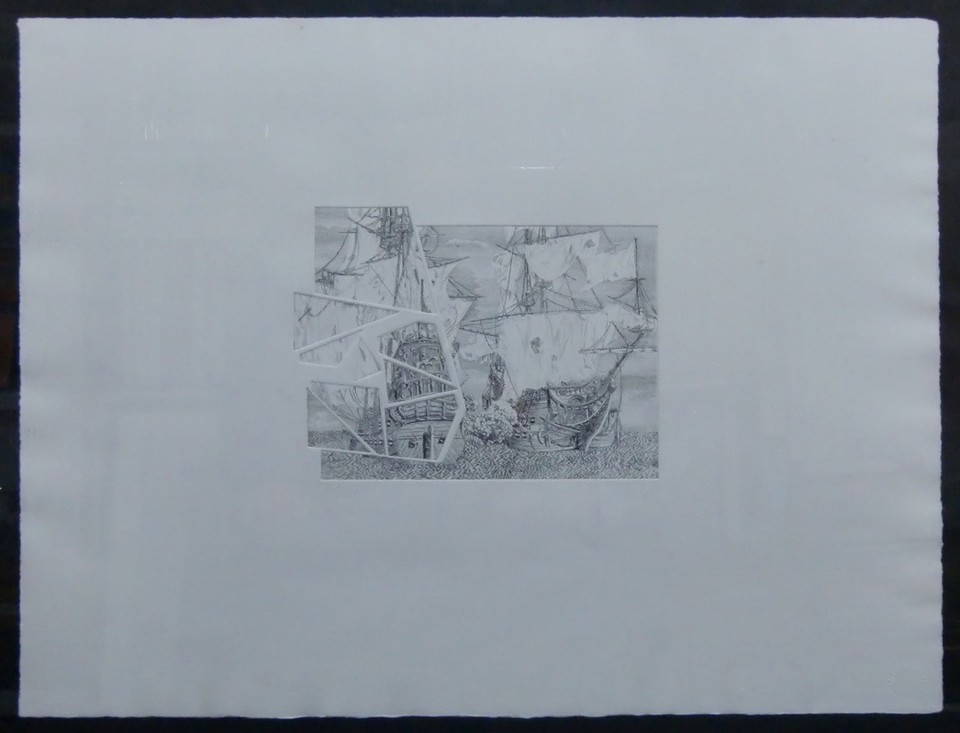 Hans-Georg Rauch Sehschlacht Edition Ships Etching 21/100 Signed 1976 ...
