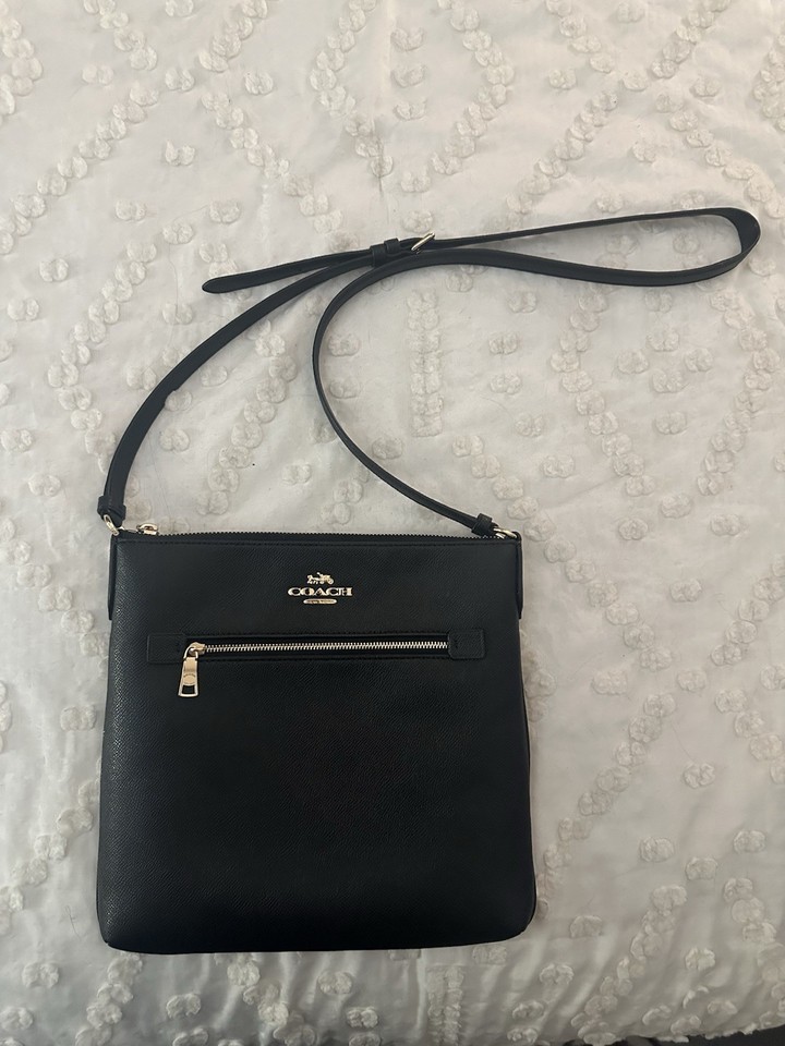 COACH Shoulder Bag Leather Black Plain 41320 192643376885| eBay