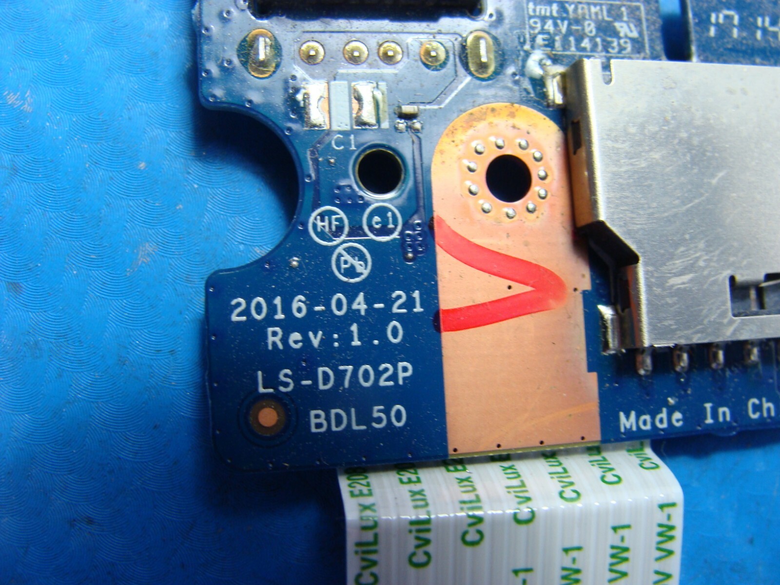 HP 15.6" 15-ay052nr OEM USB Card Reader Board w/Cable LS-D702P ...