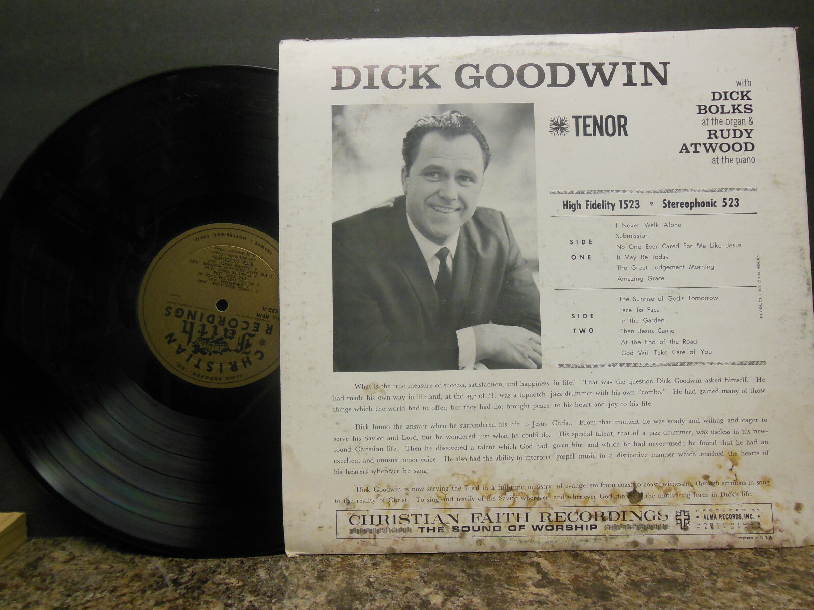 Scarce! Dick Goodwin w/ Dick Bolks & Rudy Atwood: Tenor, 12" LP G+ (J ...