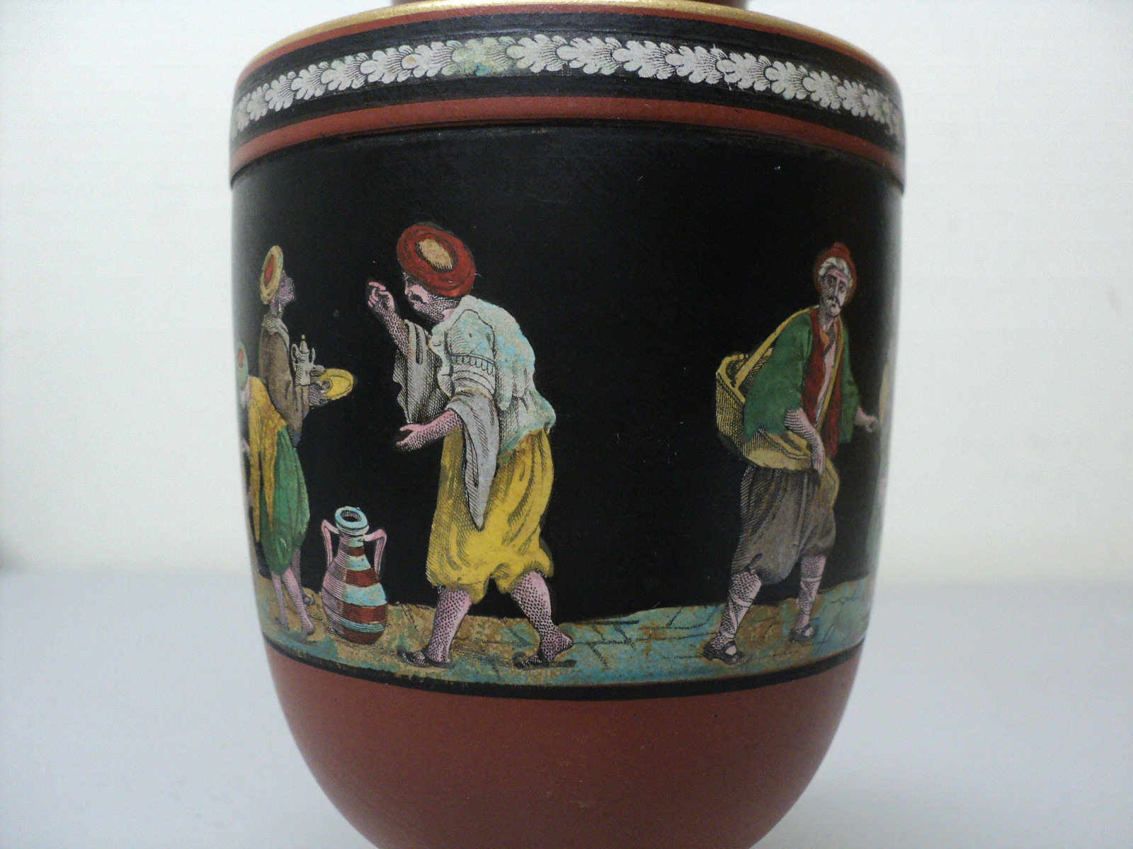 EXCEPTIONAL QUALITY 19th C ENGLISH PRATTWARE TERRACOTTA VASE, TURKISH ...