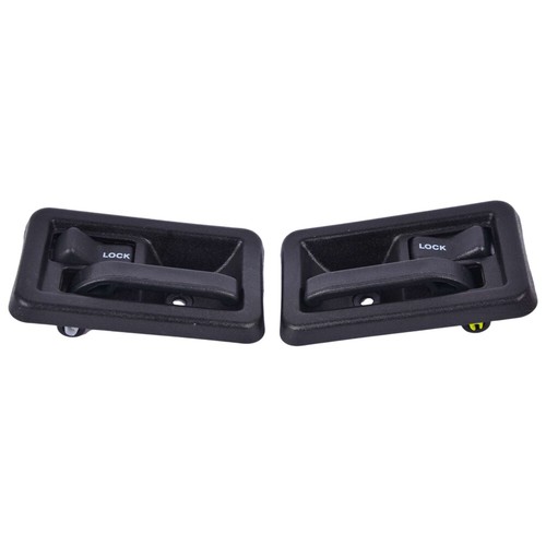 Inside Door Latch Handles Pair For Jeep Wrangler 87-04 W/ Rod Clips YJ ...