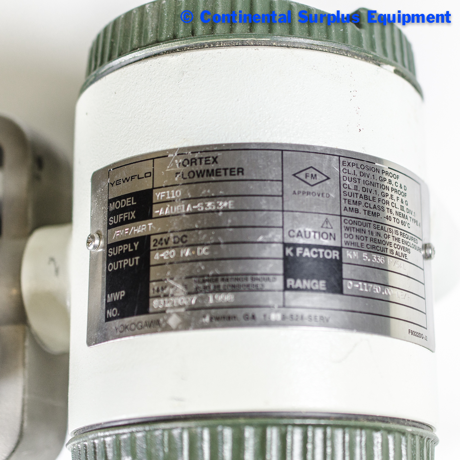 Yokogawa 4" Vortex Flow Meter YF110-AAUB1A-S3S3*E, Waffer | eBay