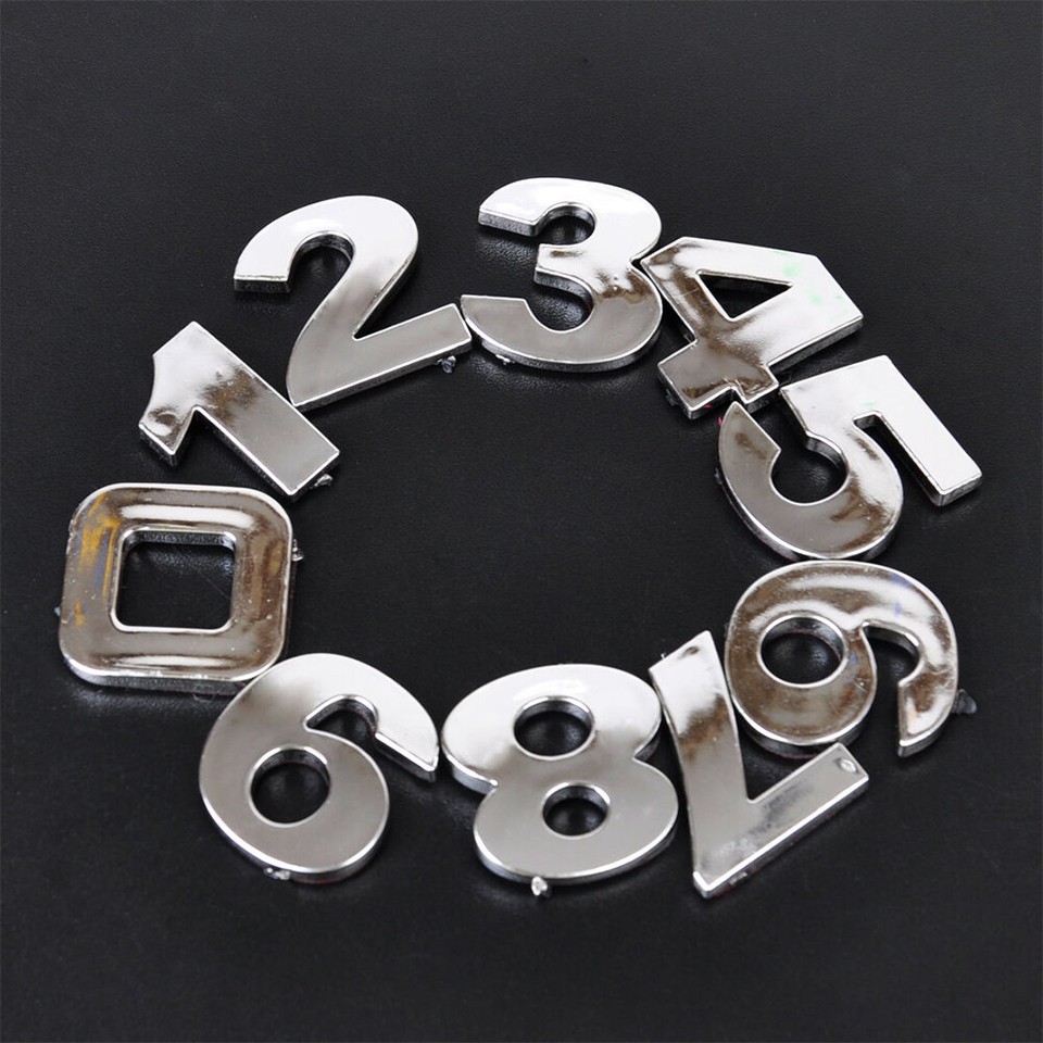 40x 3D Chrome Metal Letter Numbers Car Stickers Emblem Badge Decals ...