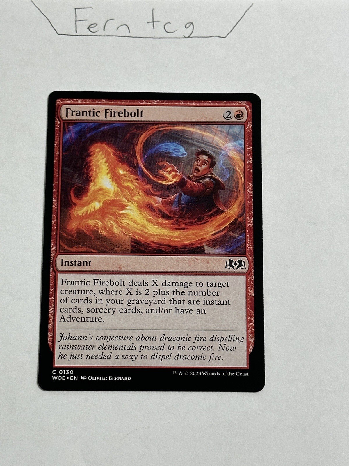 Magic the Gathering Frantic Firebolt Common NM Wilds of Eldraine Ships ...