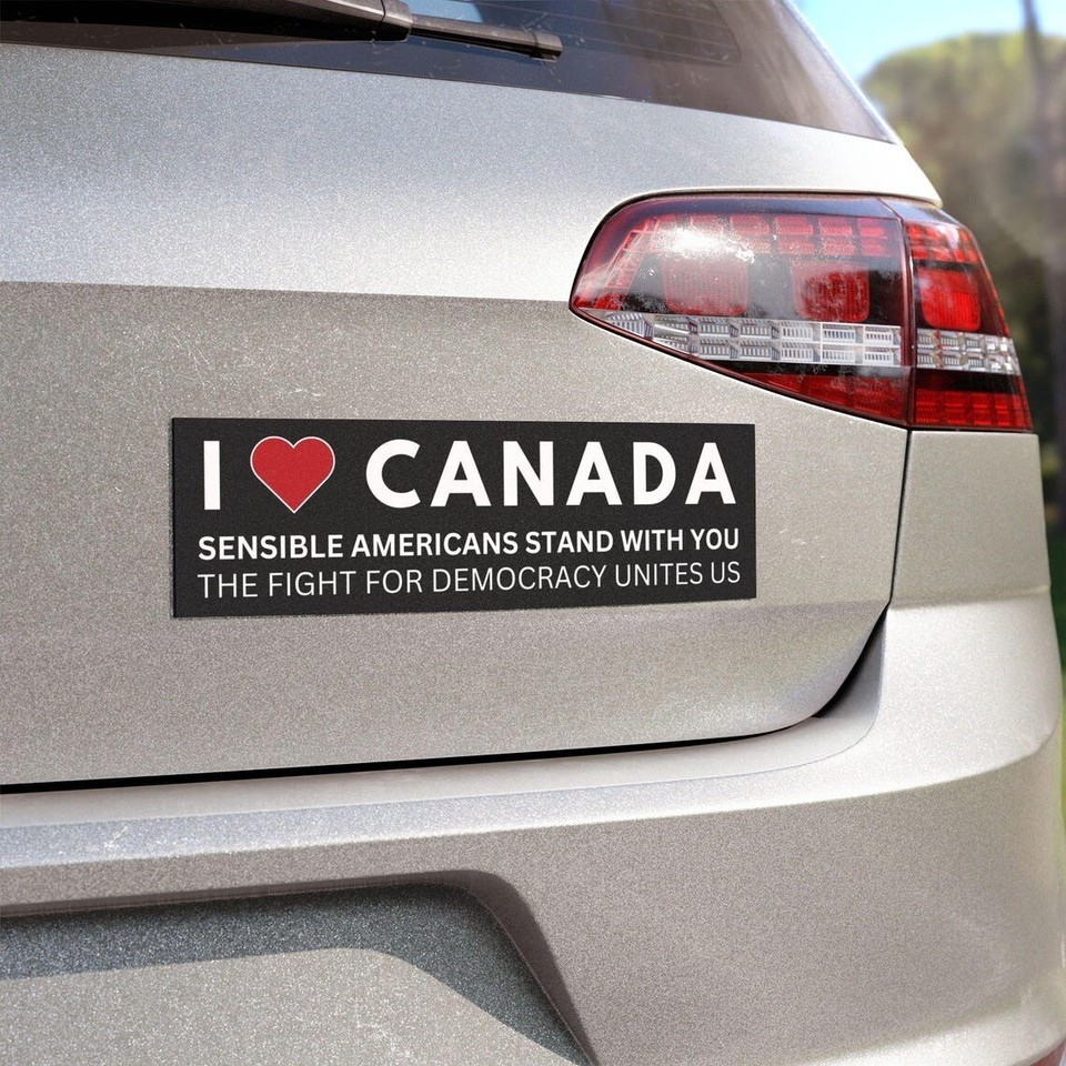 I Love Canada Car Magnet, Anti-Trump Bumper Sticker, Support Canada ...