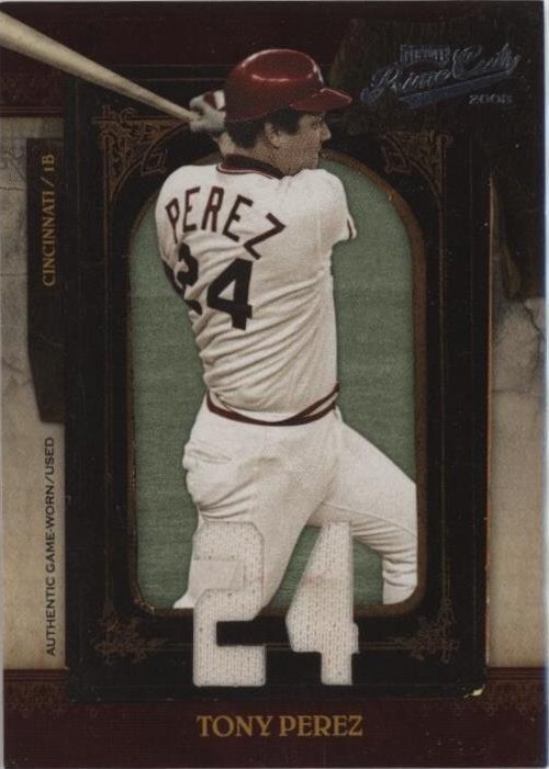 2008 Playoff Prime Cuts - Tony Perez #92 Jersey Number Jerseys /24 (MEM ...