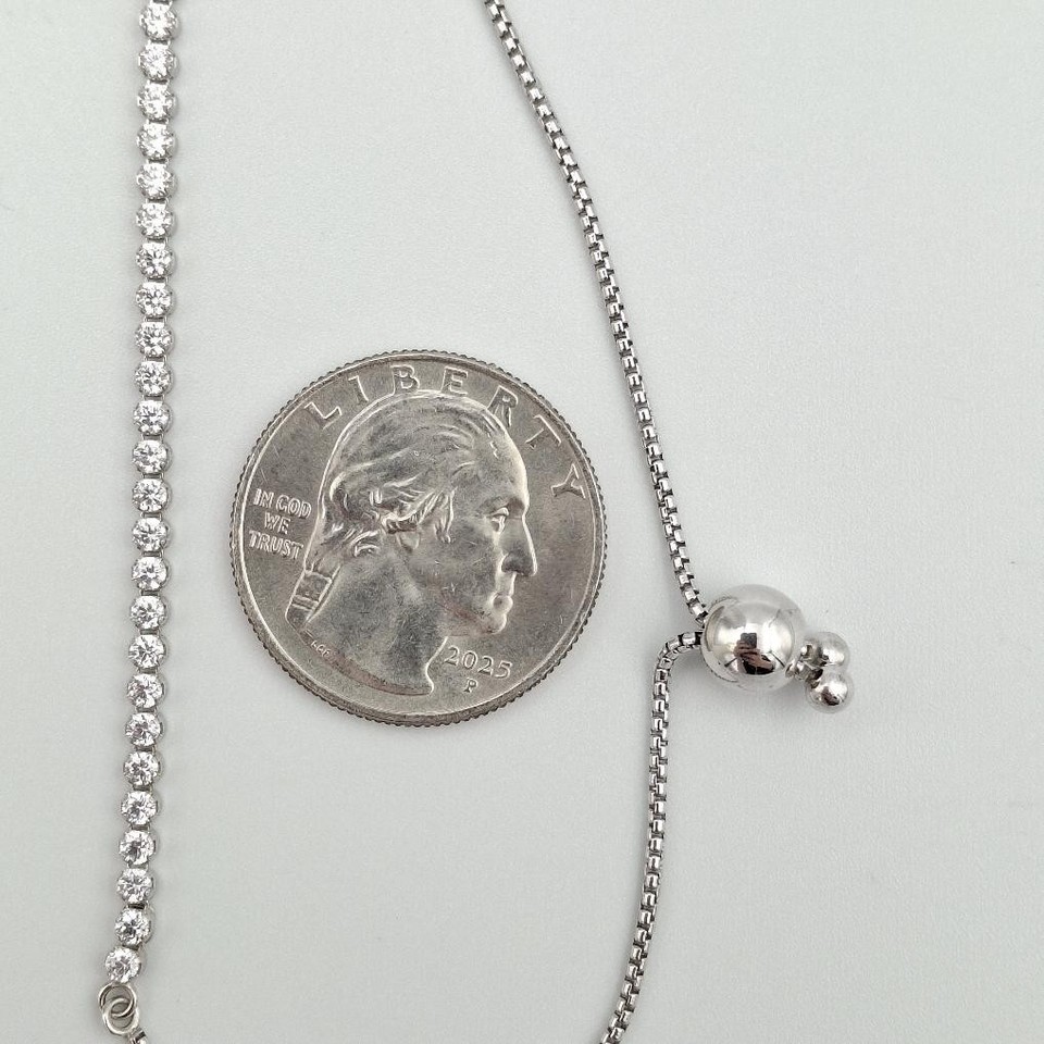 Pandora 925 ALE Sterling Silver Sparkling Slider Bolo Tennis Bracelet ...