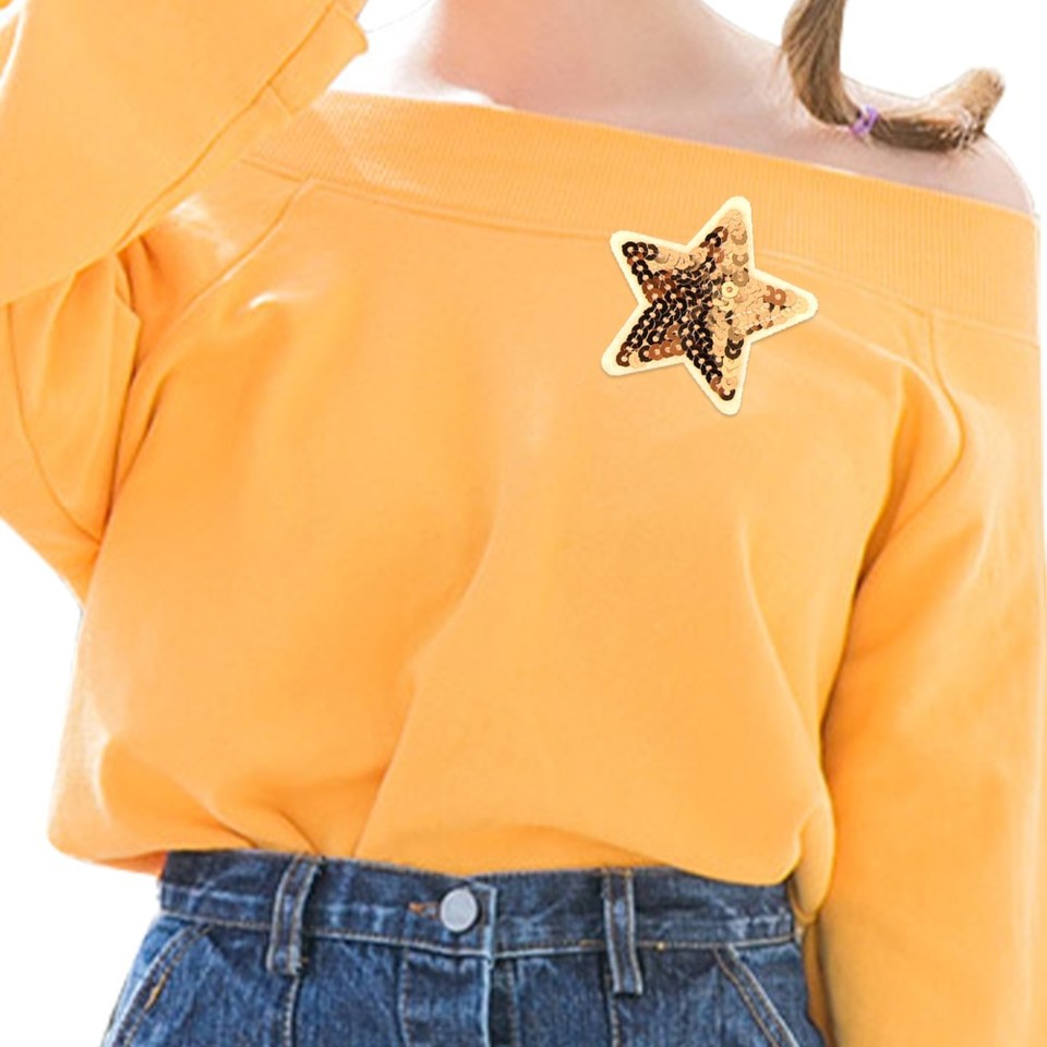 9 Pcs Patches for Clothing Sequins Star Embroided Stars Applique Jean ...