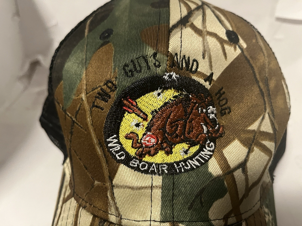 Two Guys and a Hog Wild Boar Hunting Camo Hat Snapback Cap Adjustable ...