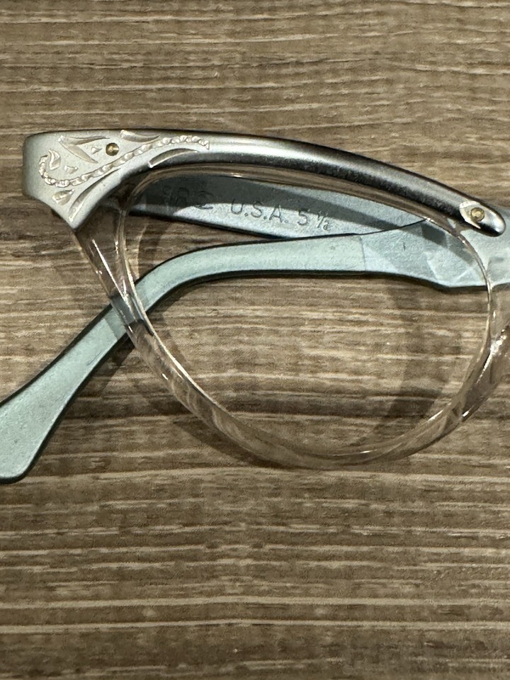 NOS SRO USA 1950s Cat-Eye Glasses – Blue Clear Acetate 42-22 – Vintage ...