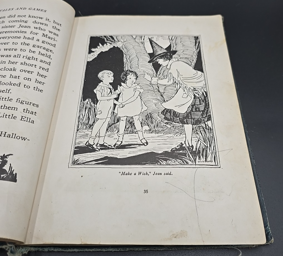 1928 Hallowe'en Tales & Games HC Ethel Owen Illustr. Elenore Mineah ...