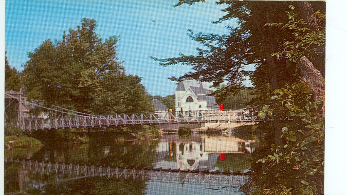 MILFORD,NEW HAMPSHIRE-SWINGING BRIDGE-SOUHEGAN RIVER-#45064-(NH-M) | eBay