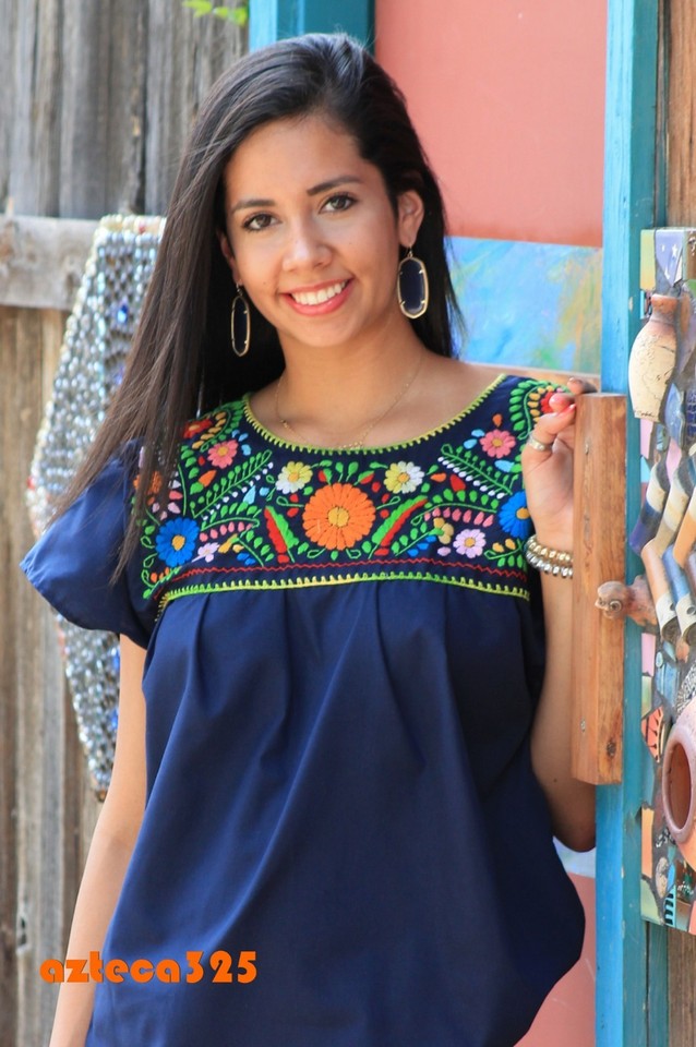 Mexican Blouse Puebla Hand Embroidered Assorted Sizes and Colors S to ...