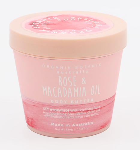 Organik Botanik Australia Rose & Macadamia Body Butter 450g | eBay