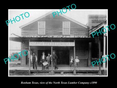 OLD POSTCARD SIZE PHOTO OF BONHAM TEXAS THE NORTH TEXAS LUMBER Co c1890 ...