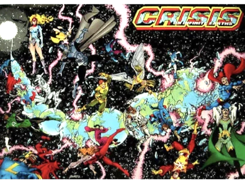 1986 DC COMICS CRISIS ON INFINITE EARTHS PROMO POSTER BY GEORGE PEREZ ...