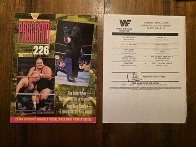 WWF Program #226 Undertaker, Bundy, Glens Falls NY April 1995 | eBay
