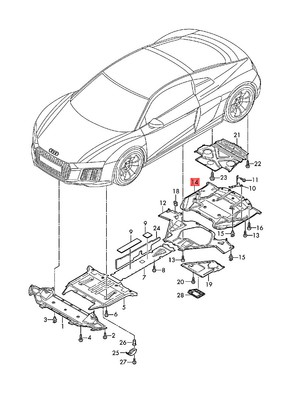 Genuine AUDI R8 4S3 4S9 4SP 4SR Underbody Trim 4S0825205C | eBay