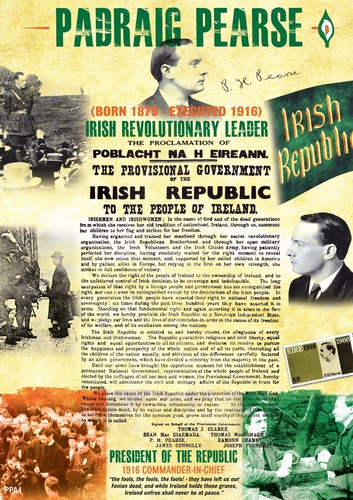 Padraig Pearse Easter 1916 Irish Proclamation A4 Poster in Irish ...