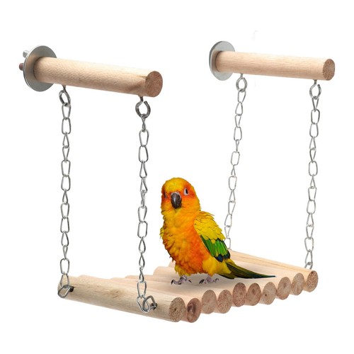 Bird Cage Hanging Bridge Wooden Bird Parrot Perch Bridge for Parakeets ...