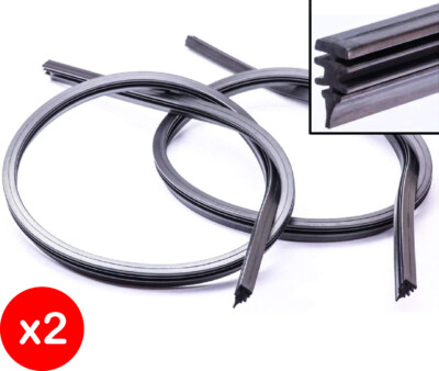 2x Universal Wiper Blade Refill Cut to Size Replacement Rubber Wiper ...