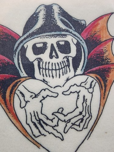 RARE 1980 Mike Rollo Malone Vintage Tattoo Flash Sheet Biker Reaper ...