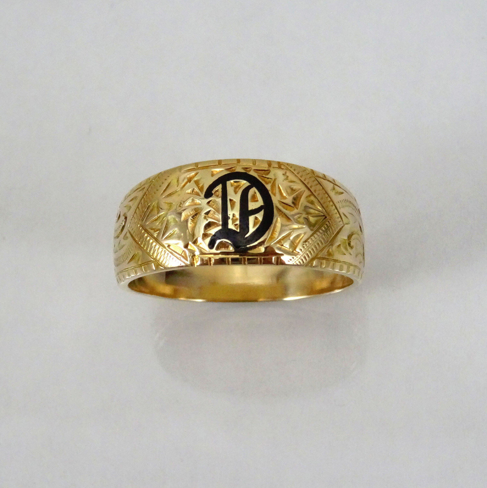 14K Initial D Letter Ring Yellow Gold Size 6, E1 - Gem