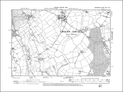 Child's Ercall, Ollerton, old map Shropshire 1902: 23SW repro | eBay