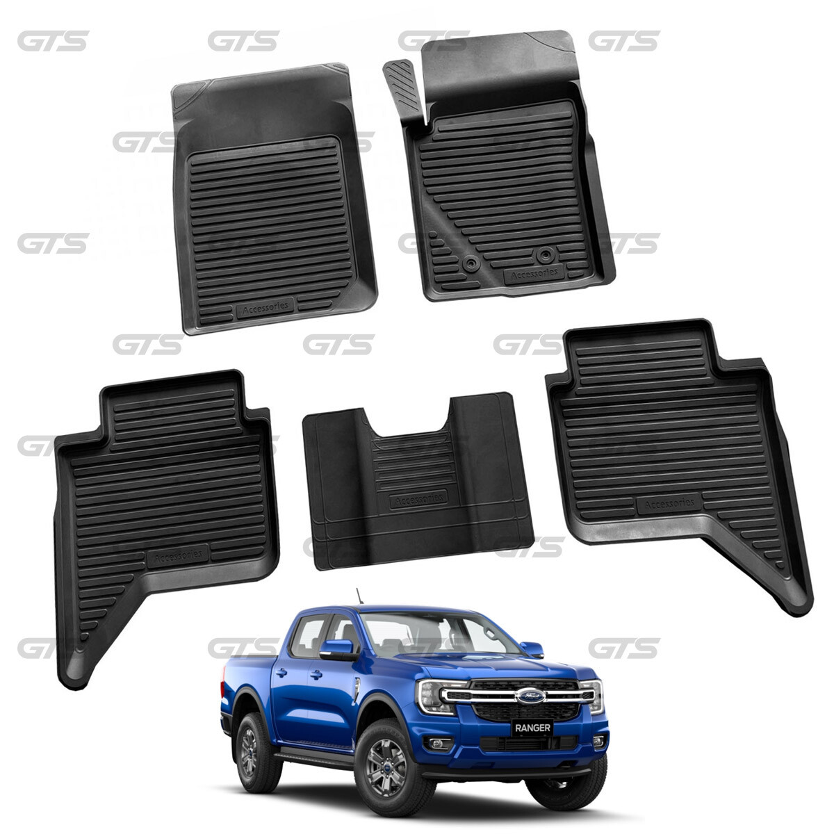 RHD Rubber 3D Floor Mat Carpets Fits Ford Ranger Double Cab Wildtrak ...