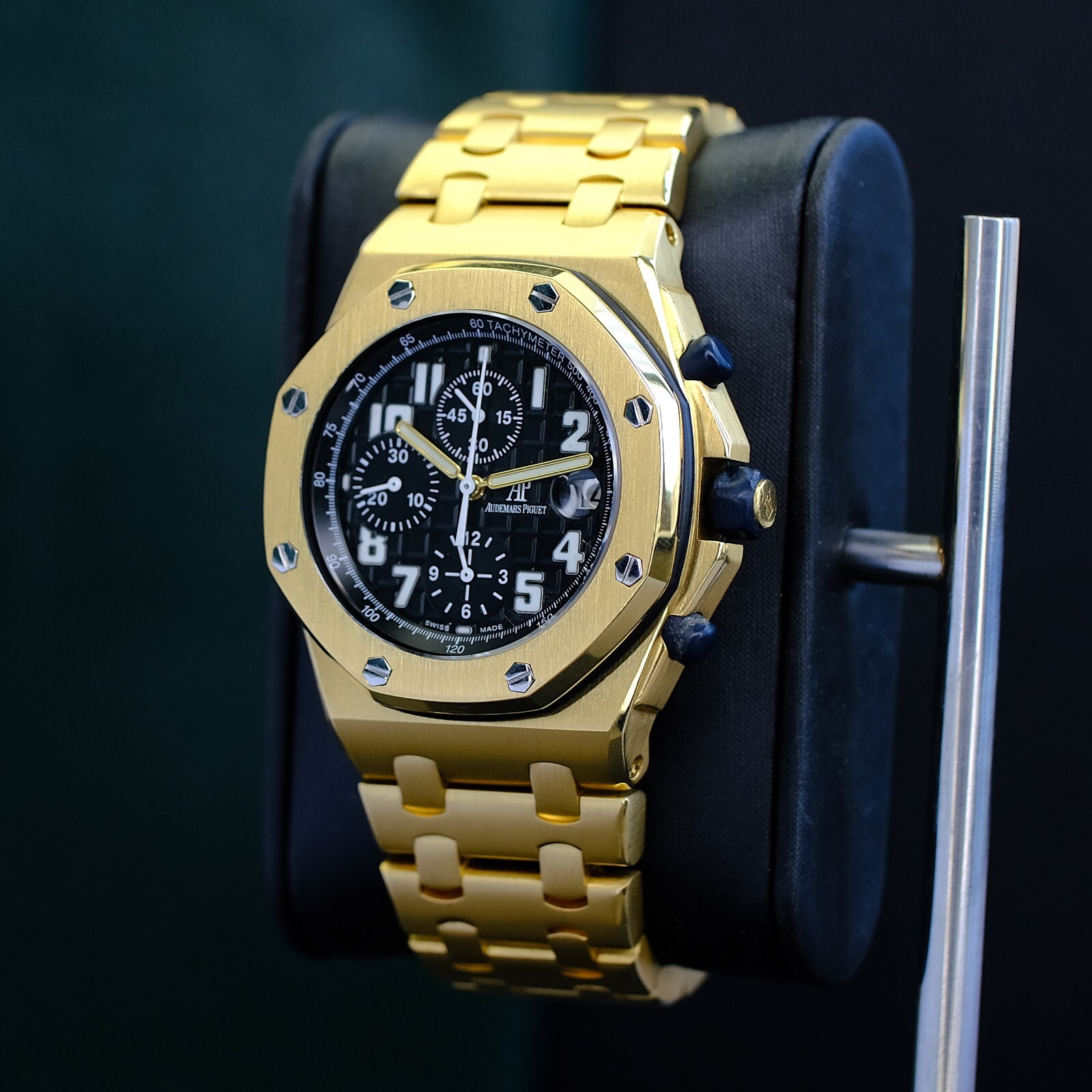 Audemars Piguet Mens Watch "Brick" Solid 18K Yellow Gold Black 41mm ...