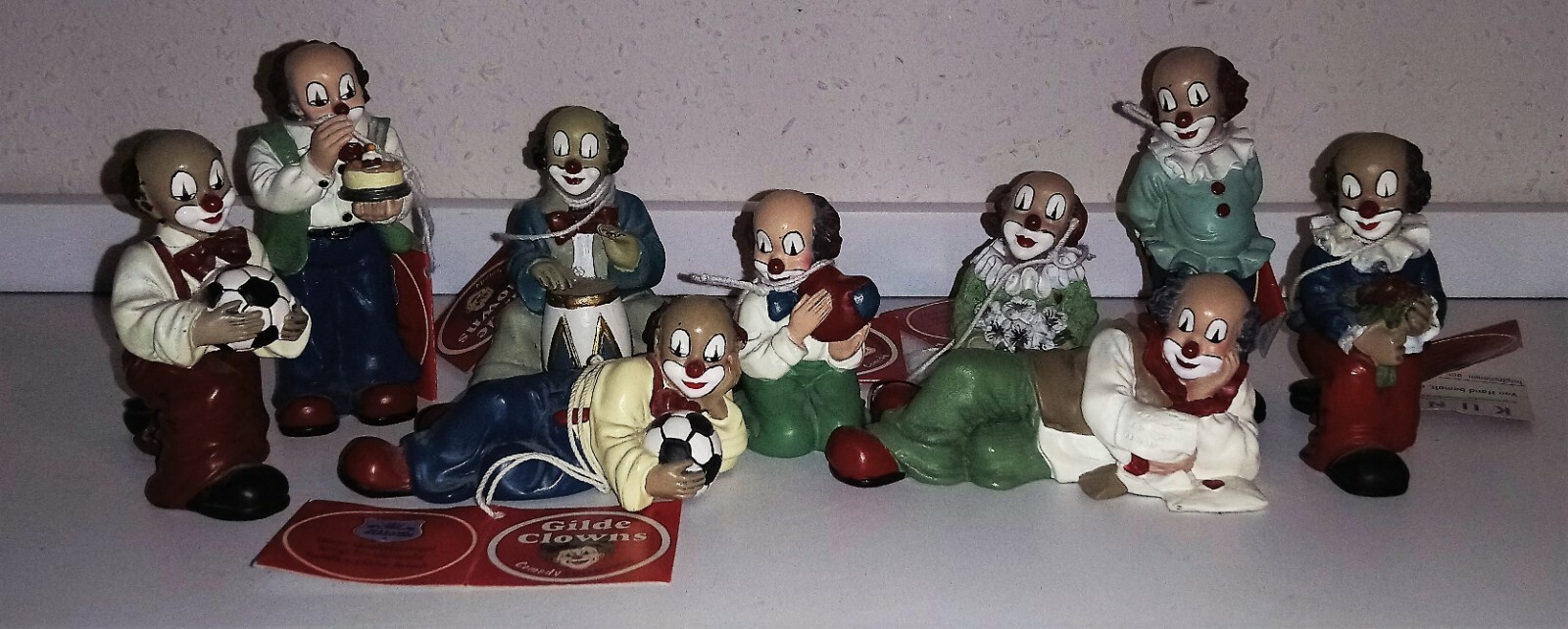 Gilde Clowns / Clown Figuren / 9 Stück / Sammelfiguren / Hand bemalt ...