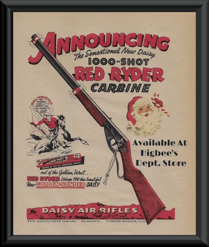 A Xmas Story Movie Red Ryder BB Gun Higbees Flyer On 70 Year Old Paper ...